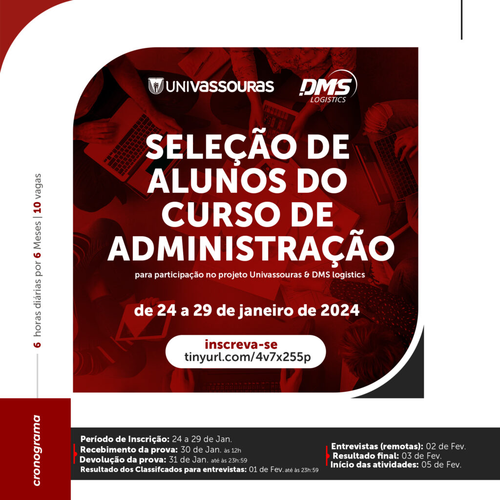 Inscrições Abertas para Estágio na DMS Logistics – Univassouras